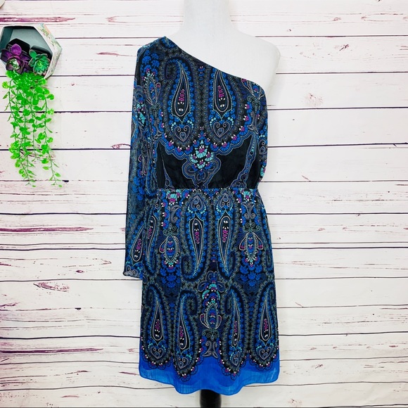 Gianni Bini | Dresses | Nwt Gianni Bini One Shoulder Long Sleeve Blue ...